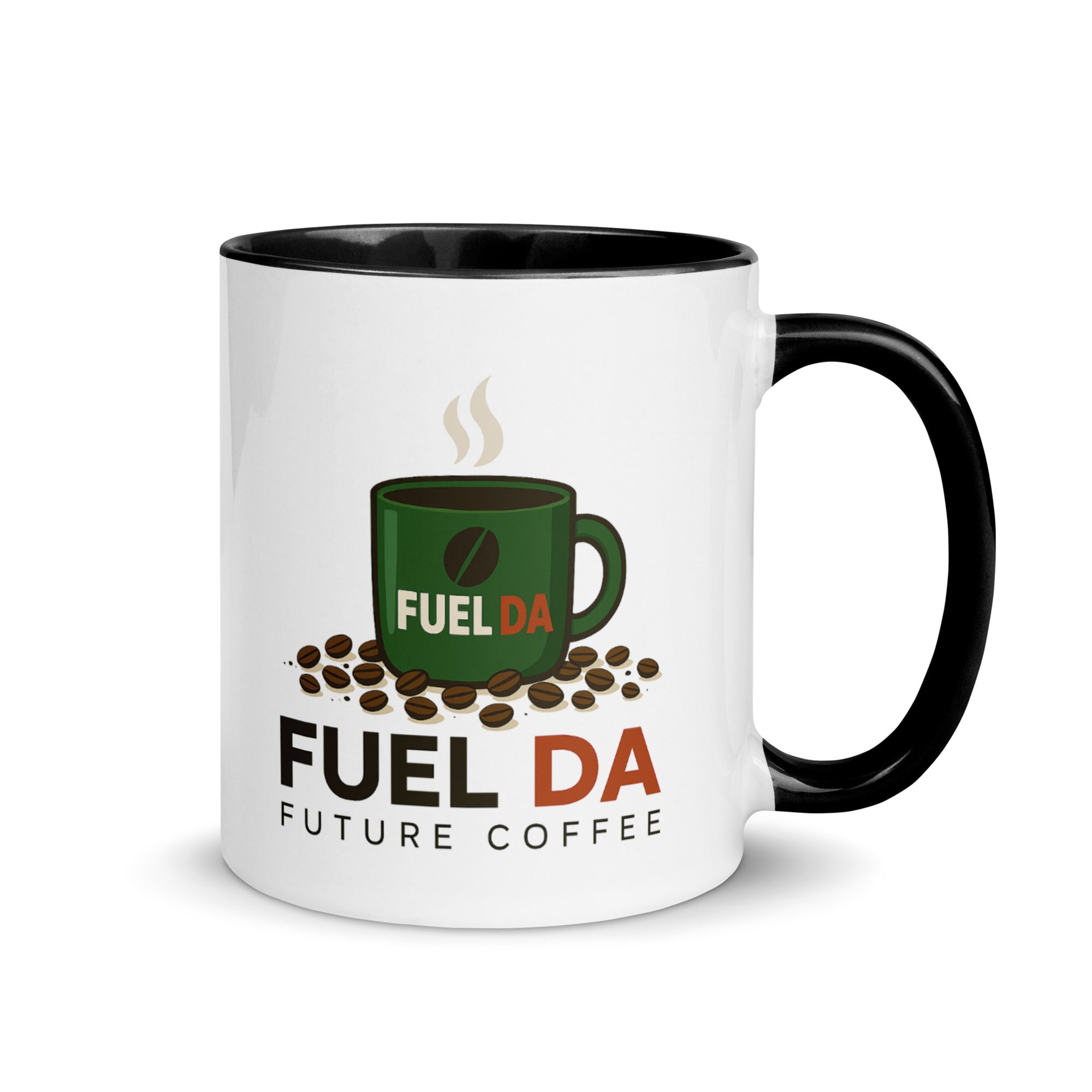 Mug with Color Inside Tan letters – Fuel Da Future Coffee